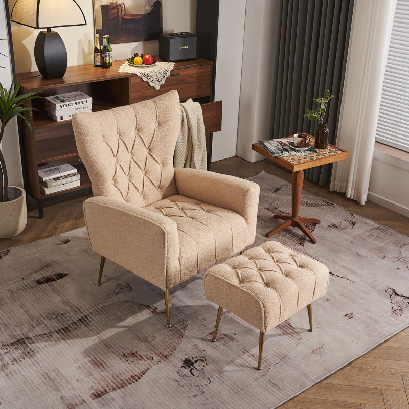 Mercer41 Modern Accent Chair With Ottoman For Living Room Bedroom Wayfair